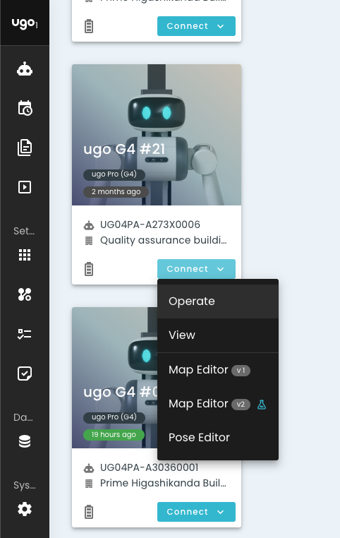 How to Open the Operation Screen – ugo Support