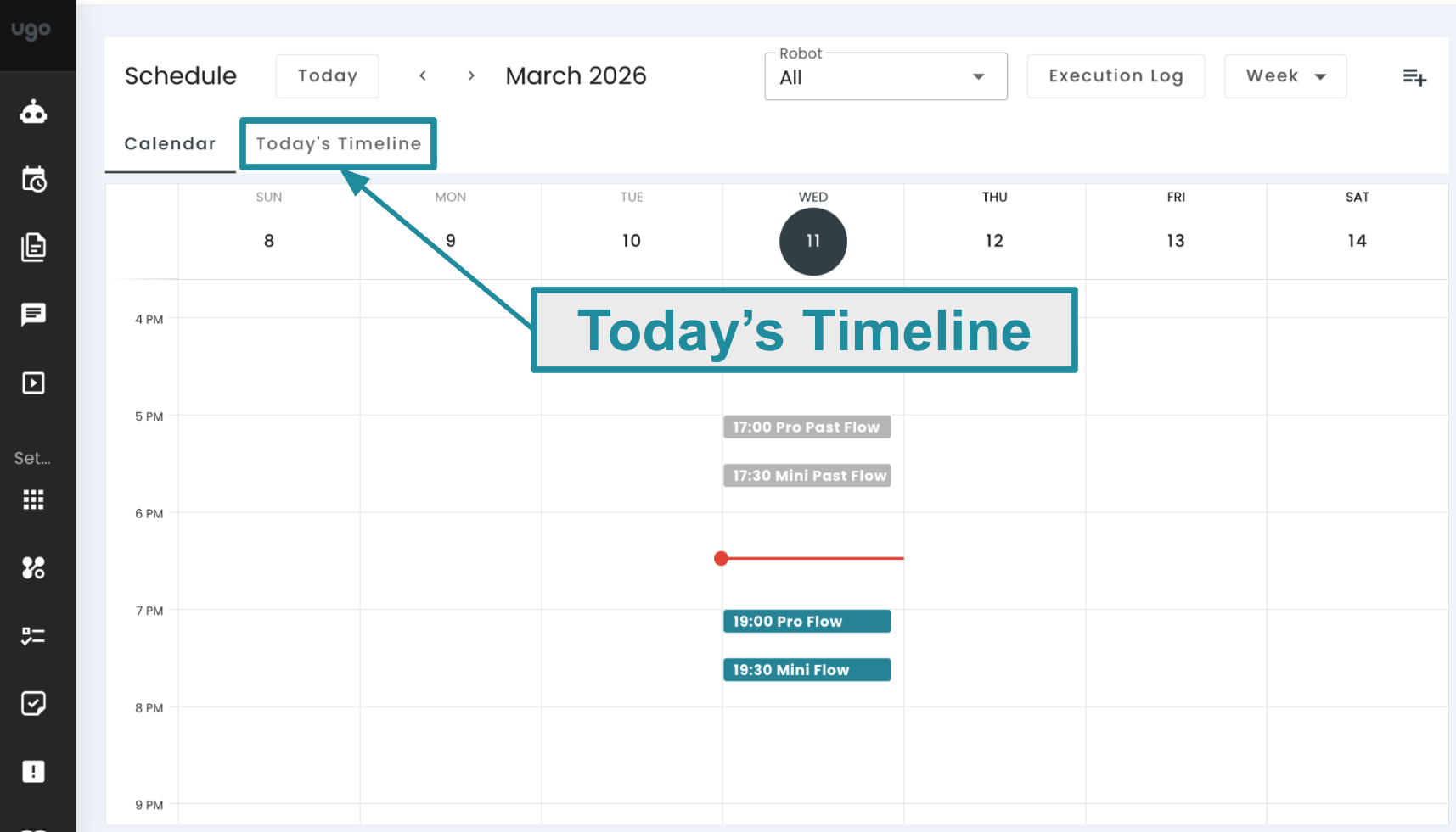 Check your schedule (today's schedule) – ugo Support